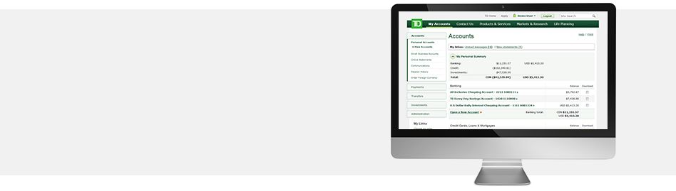TD Online Banking Personal Internet Banking TD Canada Trust